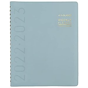AT-A-GLANCE 2022-2023 Planner, Weekly & Monthly Academic, 8-1/4" x 11", Large, Contempo, Seaglass (70957X46)