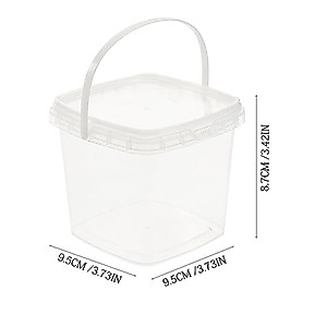 ULTECHNOVO Clear Buckets with Lid, 10pcs Clear Ice Cream Bucket Reusable Freezer Storage Tubs Food Storage Containers for Homemade Ice Cream Meal Prep Yogurt Soup 500ml