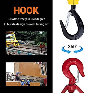 KELELM 3 in 1 Electric Hoist Winch, 1100lbs Portable Power Electric Winch, 1.5KW Winch Crane with Wire and Wireless Remote Control, Overload Protection 25ft Lifting Height for Towing 110V