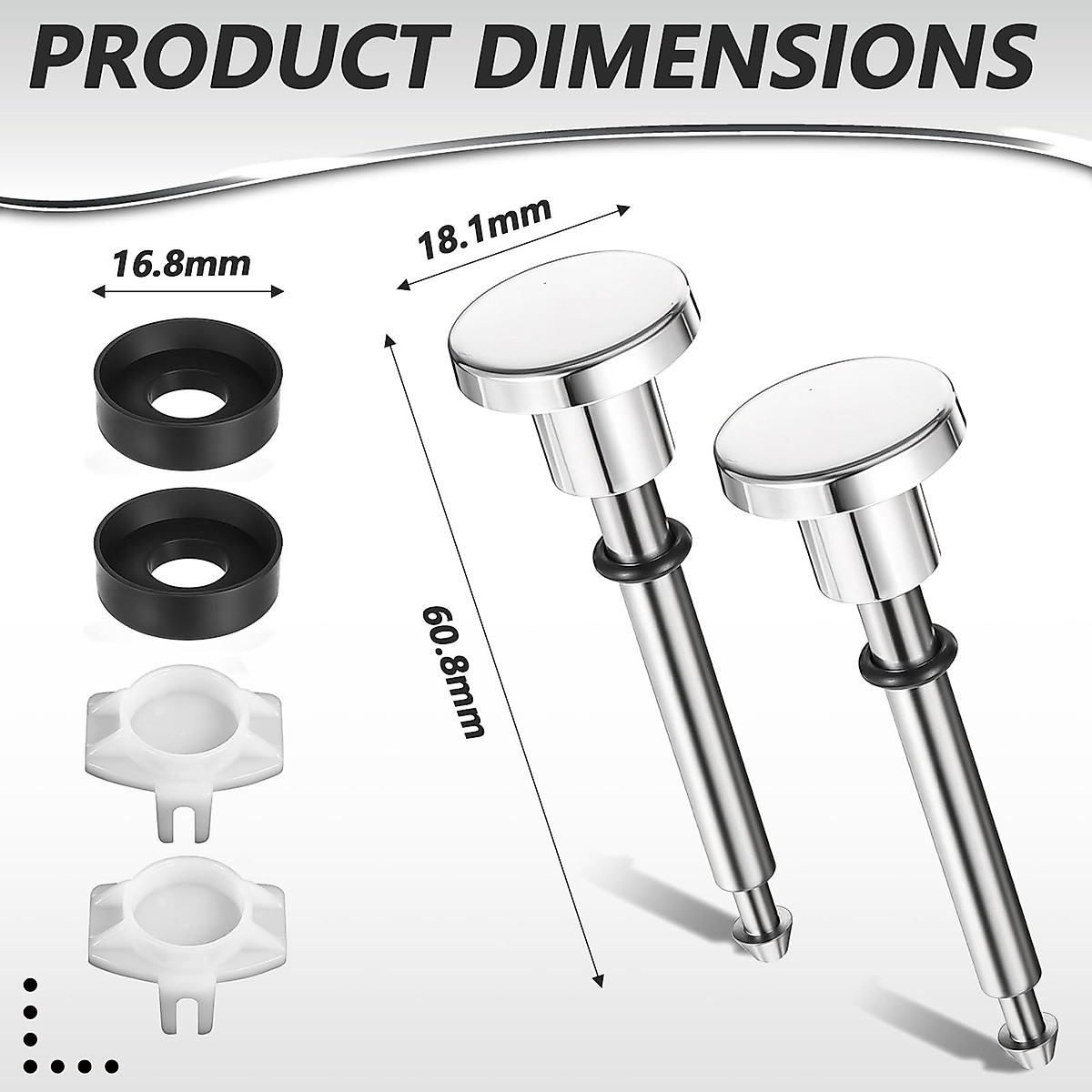 2 Set Tub Spout Diverter Repair Kit, Tub Diverter Repair Kit Shower Diverters Repair Kits, Includes 2 X Valve Stems, 2 X Cup Seals and 2 X Gates for Bathroom Shower Tubs Faucet Parts Replacement