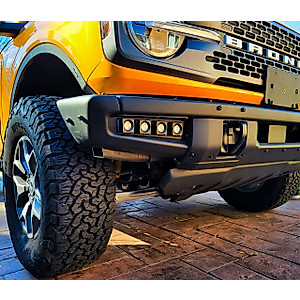 M&R Automotive LED Lights with Mounts and Hardware,Ultra-Bright 2021+ FORD BRONCO LED M&R MODULAR BUMPER FOG LIGHT KIT,Easy Install LED Light in 16000 LumenWhite and dual function AMBER DRL,BroncoTOP