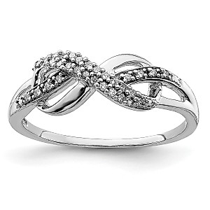 IceCarats 925 Sterling Silver Diamond Infinity Twisted Love Knot Symbol Woven Crisscross Band Statement Ring Size 6