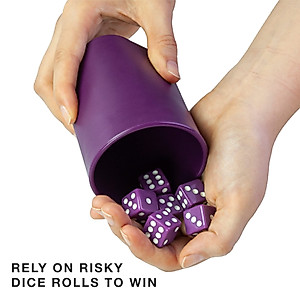 Brybelly Farkle with Friends - 2-6 Player Dice Game for Family Game Night - Includes 6 Dice Cups, 36 Dice, Scorecards, and Instructions