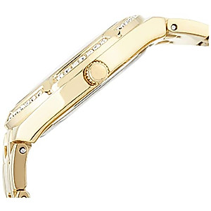 GUESS Black + Gold-Tone Crystal Silicone Watch