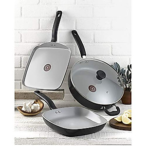 T-fal G9019064 Specialty Ceramic Dishwasher Oven Safe Jumbo Cooker, 5 quart, Black