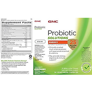 GNC Probiotic Solutions Energy, 30 Capsules, Daily Probiotic Support