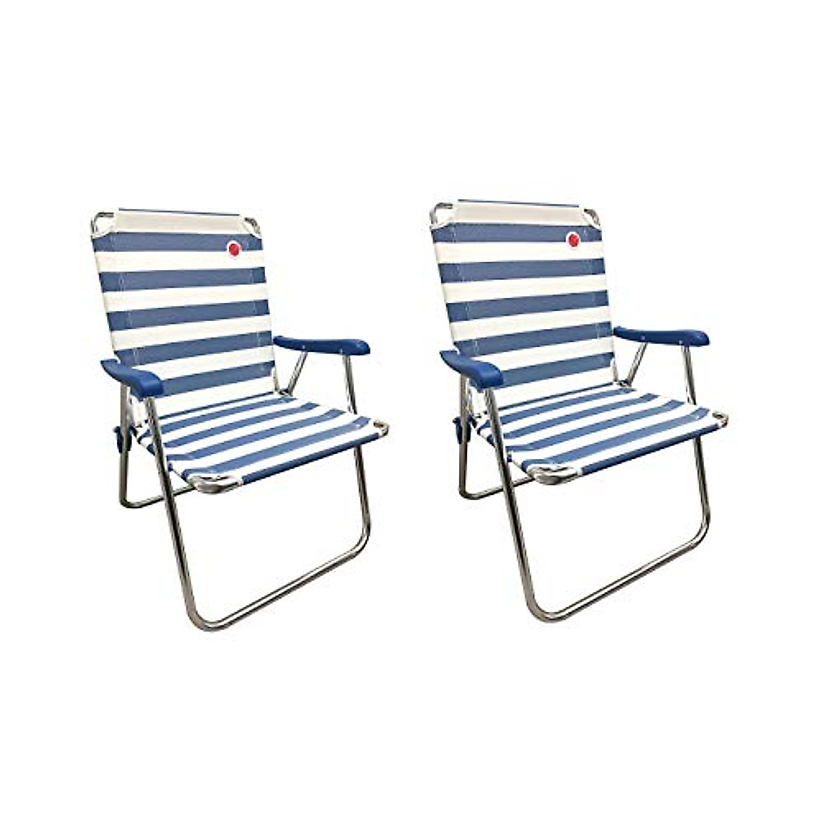 OmniCore Designs New Standard Folding Camp/Lawn Chair (2 Pack) - Blue/White