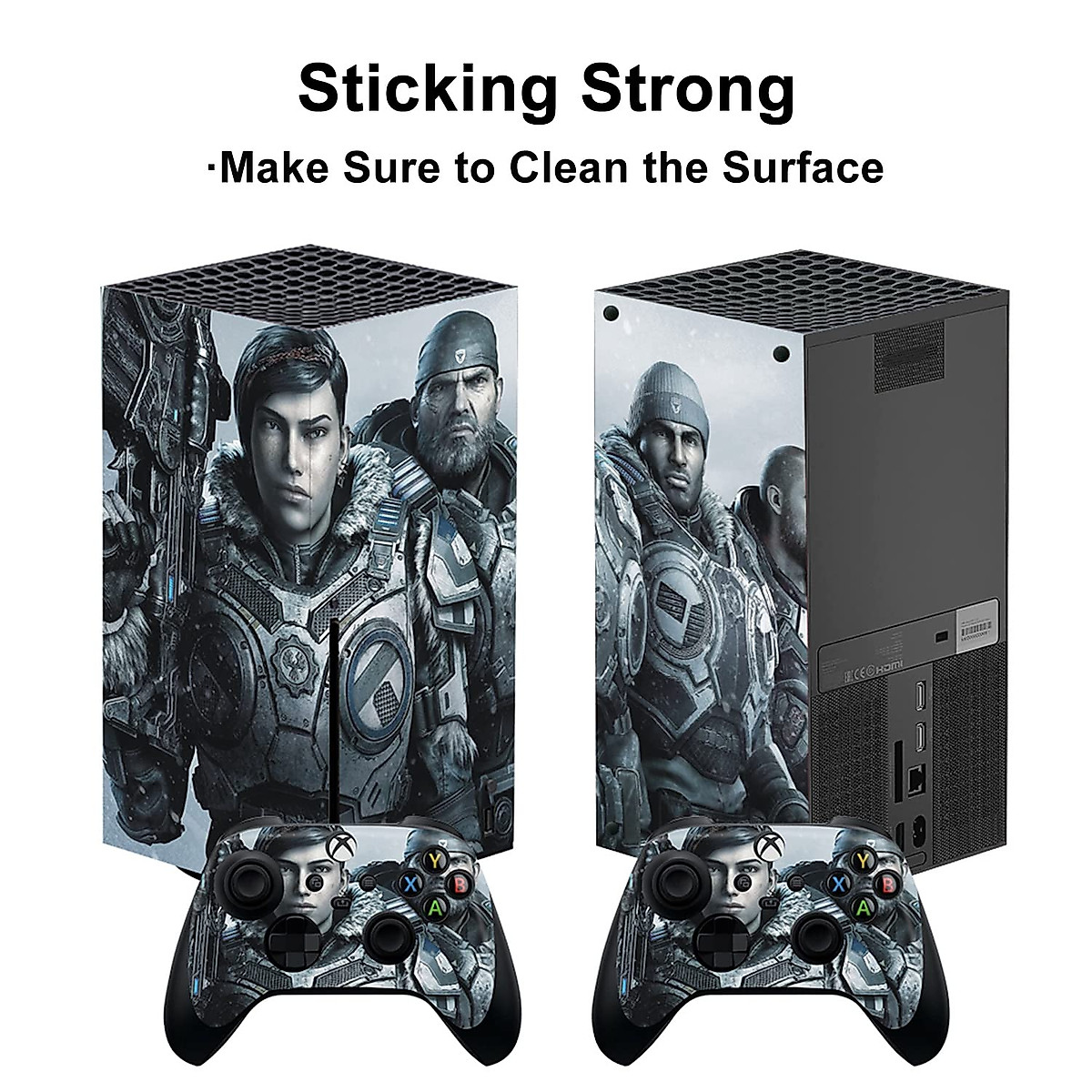 Skins Decals Compatible with Xbox Series X Console and Controller Durable Protective Vinyl Stickers Cover for Xbox Series X Set -Gray