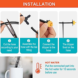 5-Star Compatible Inkjet Replacement. 133ft Irrigation Drip Kit, Automatic Plant Watering System with 40m 1/4 inch Distribution Tubing Hose, Adjustable Nozzle Emitters.