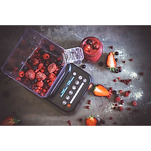 Blendtec Designer 725 Blender with WildSide+ Jar (90 oz), Professional-Grade Power Self-Cleaning, 6 Pre-Programmed Cycles, 100-Speeds, Sleek and Slim, Stainless Steel, /Black