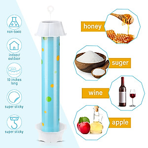 4 Pcs Sticky Fly Trap Fly Stick with Hanging Hook Adhesive Fly Catcher for Indoor Outdoor Trap Houseflies and Flying Insects Mosquito Bee Wasp Moth