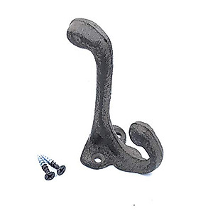 Rustic Cast Iron Coat Hat Wall Hooks School Farm Tack Closet Set of 8