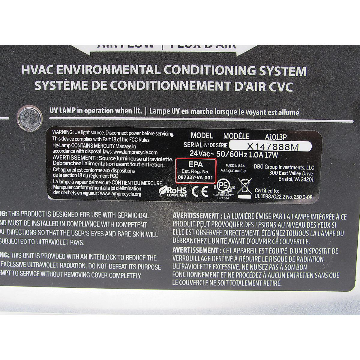 Aerus Air Scrubber Ozone Free