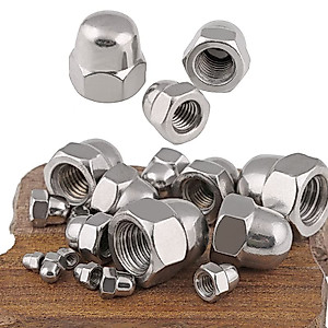 Dome Cap Nuts,Acorn Thread Hex Cap, 304 Stainless Steel Nylon Brass Acorn Nut Hex Head Cap Metric Dome Nut Black White Nickel Plated Steel M3M4M5M6M8M10M12 50pcs-M24 (1Pcs),Brass (Color : Brass, Siz