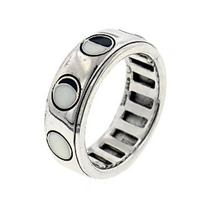 Sterling Silver Lunar Phases of the Moon Spinning Spin Band Ring Size 15(Sizes 4,5,6,7,8,9,10,11,12,13,14,15)