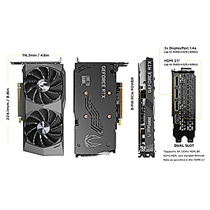 ZOTAC Gaming GeForce RTX 3050 Twin Edge OC 8GB GDDR6 128-bit 14 Gbps PCIE 4.0 Gaming Graphics Card, IceStorm 2.0 Advanced Cooling, Freeze Fan Stop, Active Fan Control, ZT-A30500H-10M