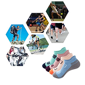 AIRSTROLL Coolmax Athletic Running Ankle Socks for Womens Colorful Low Cut Socks 4 Pack(Multicolor,4Pairs)