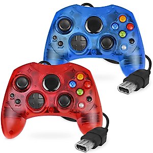 Yioone Controller Replacement for Xbox Controller S-Type/Original Xbox Controller,Classic Controller Compatible with Original Xbox Console(Pack of 2,Sapphire Blue and Ruby Red)