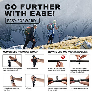 G2 Trekking Hiking Poles Telescopic/Aluminum Alloy/Comfort Handle/Auto-adjustable Strap/Quick Flip Lock/Snow Baskets Attached (Pack of 2 Poles) (Orange & Black)