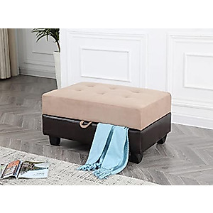 Glory Furniture Living Room Ottoman Mocha Suede/PU
