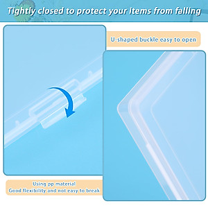 Lemecima A4 Clear File Portable Project Case Plastic Scrapbook Paper Storage Box with Handle Document Case Photo Storage Containers for Magazines Stamps Photos Art Craft,12.4 x 8.6 x 0.8 in(4 Pcs)