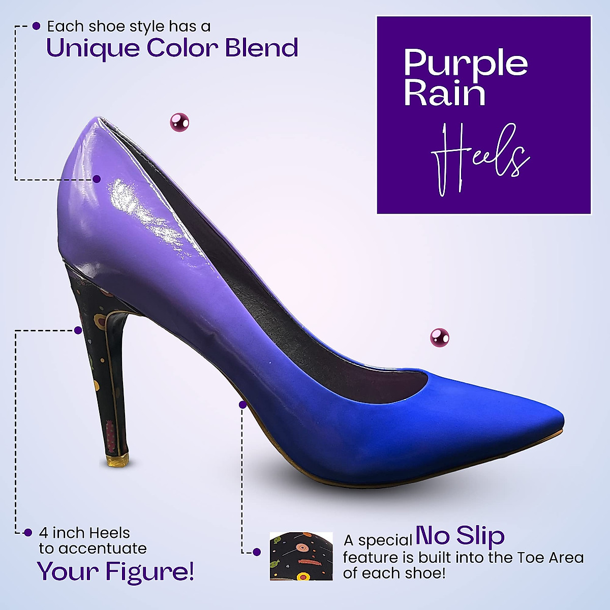 Versaitone Women Heels Pump 4 inch - Handcrafted Closed Pointed Toe Stiletto Heels, Classy Non-Slip Heels with Patent Leather - Lambskin Cushion for Enhanced Wear & Comfort