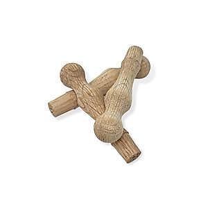 Oak 3-3/8 Inch Mug Hooks Unfinished Smooth Sanded Pegs (10-Pack) - Balsam Point Workshop