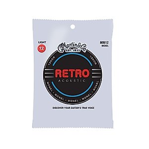 Martin Retro Acoustic MM12 Light-Gauge Guitar Strings, Monel Nickel