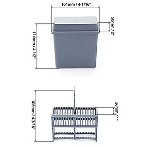 QWORK Microscope Slides Staining Jar and Rack, 2 Pcs 24-Slots, Grey