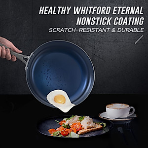 ciwete 8 Inch Frying Pan Tri-Ply Stainless Steel & Nonstick, 8" Omelet Pan PFAS-Free, Skillet with Stainless Steel Cool Handle, 8 Non Stick Fry Pan, Oven Safe, Dark Blue