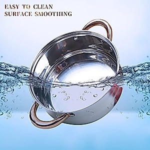 Upgraded Version 8 Pcs Pots Set Nonstick,Premium Stainless Steel Pots,Pot Sets for Cooking Nonstick Clearance with Stainless Steel Handle and Glass Lid（1.5Qt,2.0Qt,3.0Qt,5Qt）