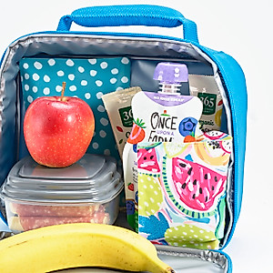 Cool Coolers by Fit & Fresh 2 Pack Soft Ice, Flexible Stretch Nylon Reusable Ice Packs for Lunch Boxes & Coolers, Fruit & Dot