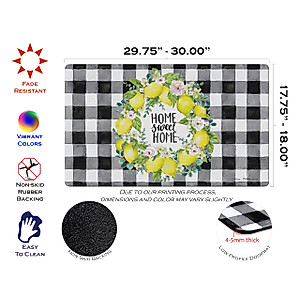 Toland Home Garden 800533 Lemon Wreath Summer Door Mat 18x30 Inch Sunshine Outdoor Doormat for Entryway Indoor Entrance