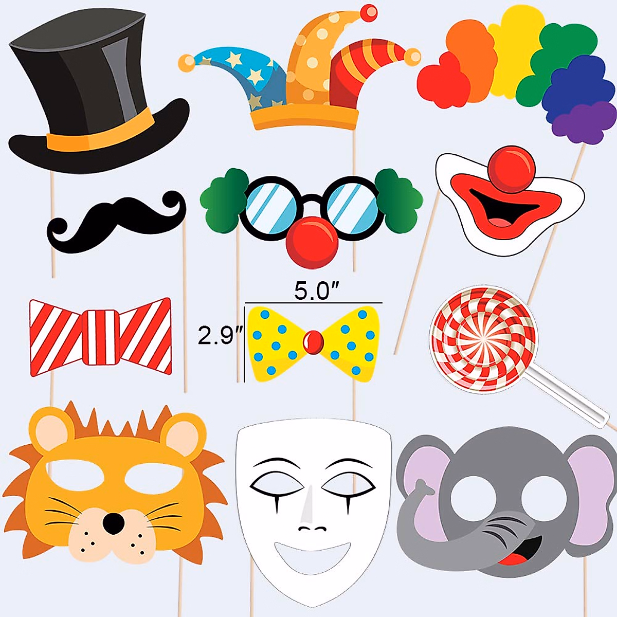 Circus Carnival Banner Backdrop,20 Carnival Balloons 11 Carnival Photo Booth Props For Circus Carnival Party Supplies Decorations