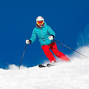 Tofern Snow Ski Mittens Waterproof Insulated for Women & Men, Inner Finger Glove, Flexible Thermal Couples Winter Sport Adult Gloves for Skiing Snowboarding, Leather Palm