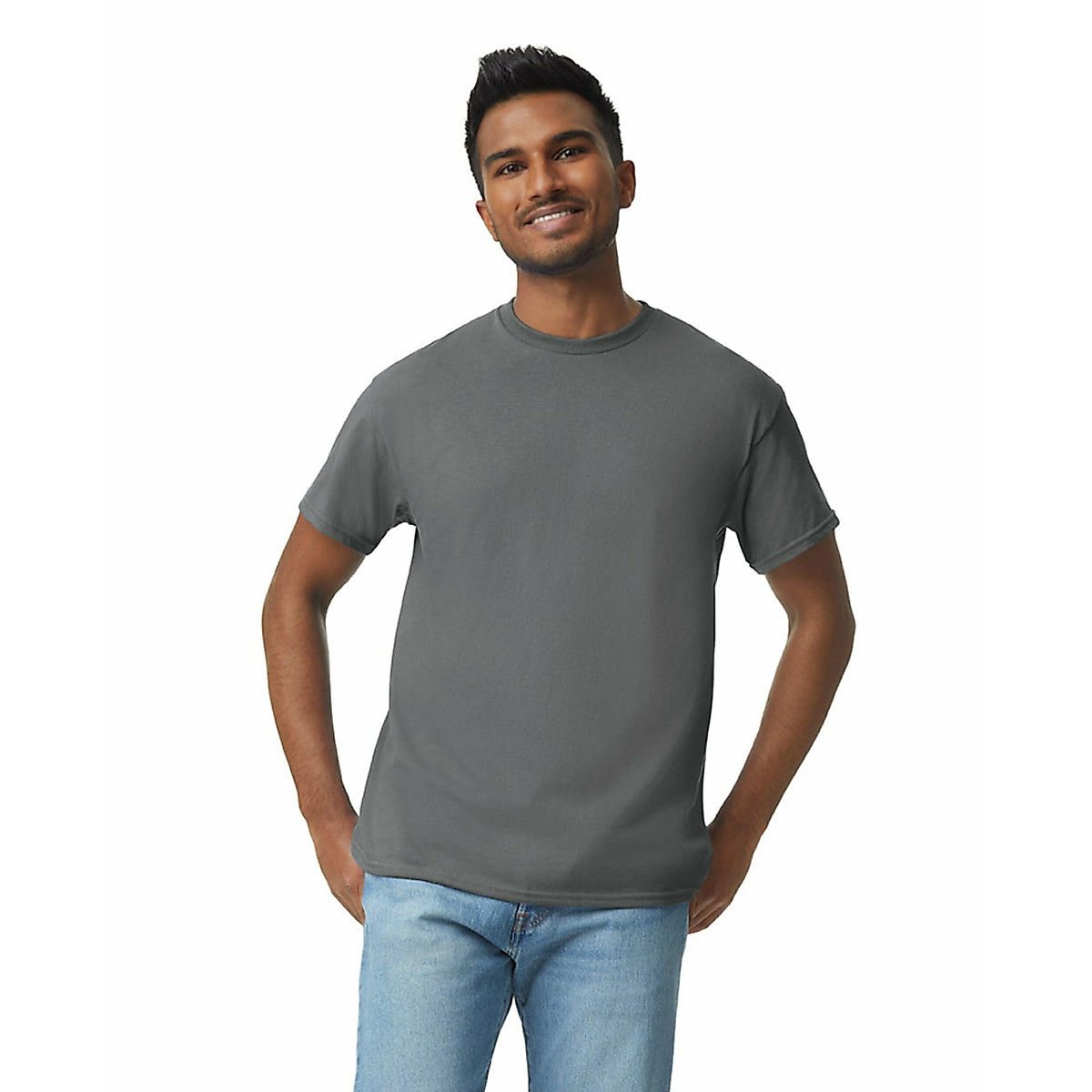 Gildan Men's Heavy Cotton T-Shirt, Style G5000, Multipack, Charcoal (10-Pack), X-Large