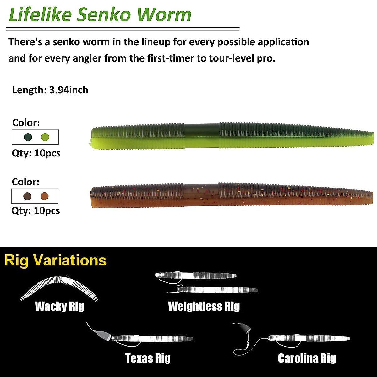 Wacky Rig Worm Hooks Fishing Tool Kit – Wacky Worms, Wacky O-Rings, Wacky Rig Tool, Wacky Weedless Hooks Soft Stick Bait Fishing Lures Hooks Kit