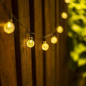 Hawisphy 2 Pack Solar String Lights, Outdoor String Lights, Waterproof, Outdoor Lights, Solar Powered, 8 Lighting Models for Garden, Yard, Party, Home, Tree Decorations, 20 ft