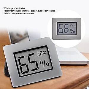 LCD Electronic Thermometer Hygrometer, Clear Display, Wide Application for Cigar Box, Storage Cabinet, Wardrobe, Embedded Design with Temperature and Humidity Measurement Accuracy