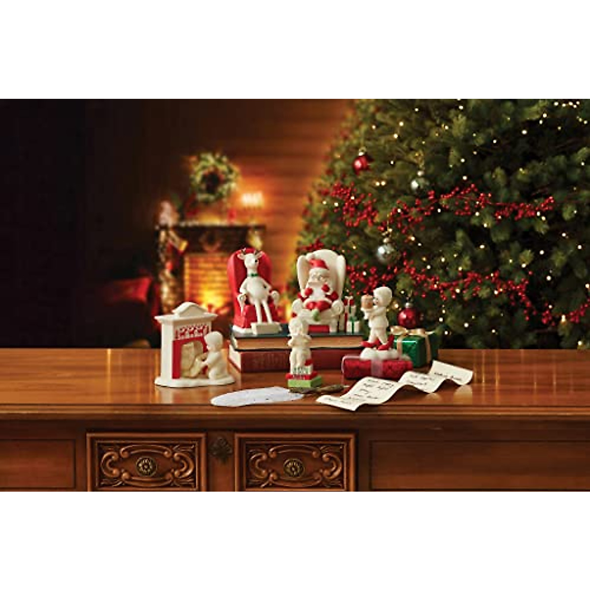 Department 56 Snowbabies Christmas Memories Santa's Reindeer Rest and Relaxation Figurine, 5.35 Inch, Multicolor