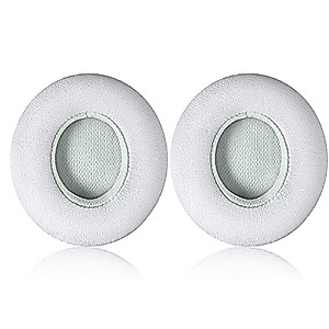 Solo 2 Wired Replacement Earpads - CONVELIFE Ear Cushion Pads with Protein Leather Memory Foam Compatible for Beats by Dr. Dre Solo2 Wired On-Ear Headphones (NOT FIT Solo 2/3 Wireless) (White)