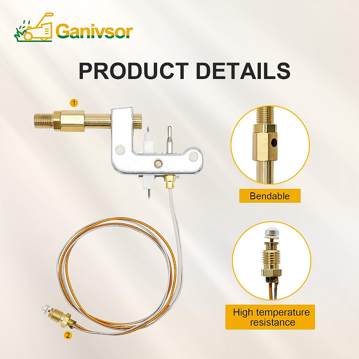 Ganivsor 120630-02 Pilot ODS for Desa Glo-Warm Vent Free Propane Gas Wall Heaters - 2000 Watts Pilot ODS Assembly