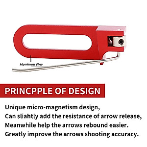 FENJANER Archery Arrow Rest Micro Magnetic Arrow Rest for Recurve Bow Hunting Shooting Accessories Right Hand (Red)
