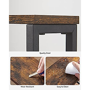 VASAGLE Slim Storage Cart, 4-Tier Rolling Cart Tower, Slide Out Cart with Handle Metal Mobile Shelving Unit for Kitchen Dining Living Room Office Narrow Places, Rustic Brown and Black ULRC032B01V1