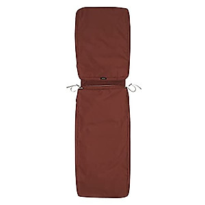 Classic Accessories Ravenna Water-Resistant 72 x 21 x 3 Inch Patio Chaise Lounge Cushion Slip Cover, Spice, Patio Furniture Cushion Covers