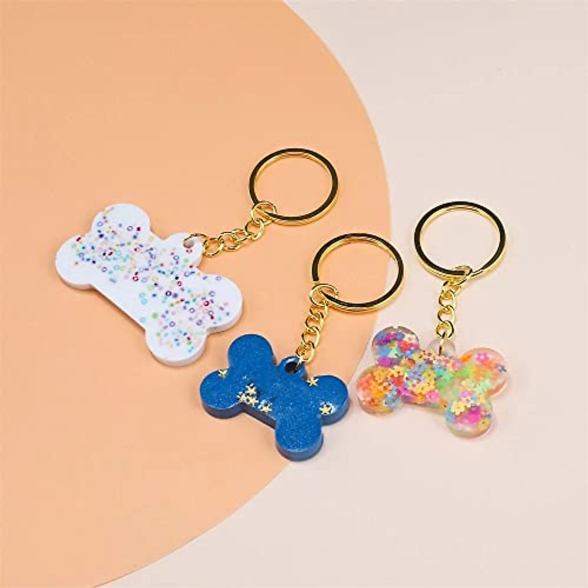 11 Cavities Silicone Dog Bone Shaped Tag Mold Cat Tag Fish Mold Keychain Pendant Clay Mold Pet Dog Tag Resin Molds Circle Round Pendant Epoxy Casting Mould for DIY Homemade Crafts Making