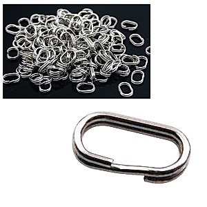 HTHYLURE 100Pcs Fishing Split Rings Stainless Steel Fishing Oval Split Rings Swivel Snap Carp Fishing Tackle Chain Connector Heavy Duty Split Rings Size Wire Diameter 0.6mm 0.7mm