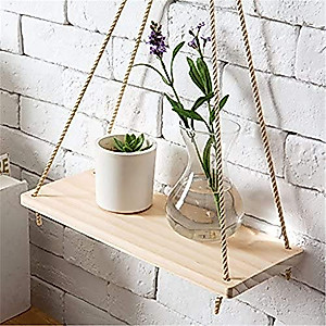 Hanging Shelves for Wall White Wood Shelf Rustic Storage Rack Home Decor Plants Photos Decorations Display for Living Room Bathroom Bedroom Kitchen Apartment Office Mounted Floating Shelves