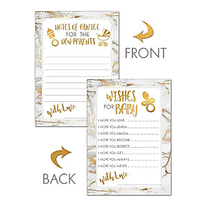 Baby Shower Notes for Mom | 20 Cards - Two Baby Shower Activities | Notes of Advice | Wishes for Baby | Baby Shower Activities | Baby Shower Games