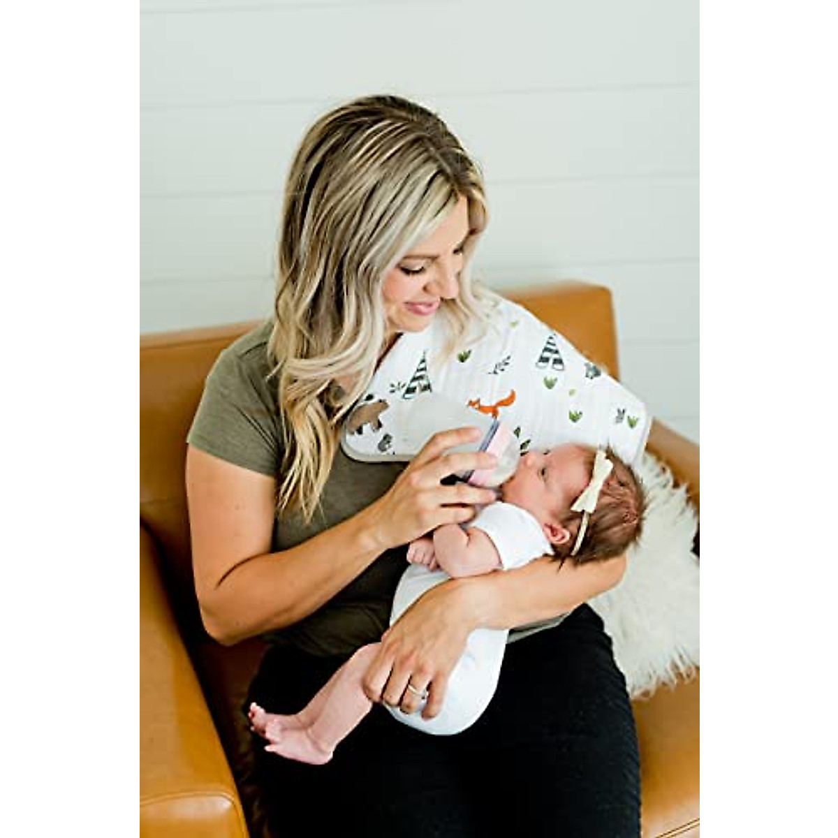 Little Unicorn Ultra-Absorbent Premium Burp Cloth | Soft on Baby's Skin | Larger Size | Ergonomic Design (Forest Friends)